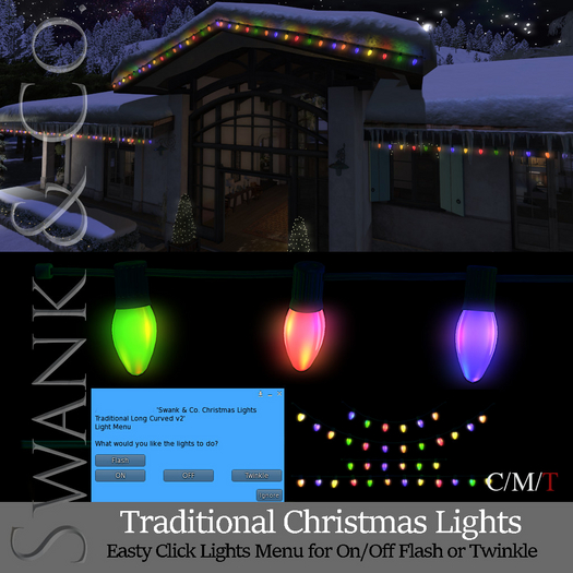 Second Life Marketplace - Swank & Co. Traditional Christmas Lights Scripted